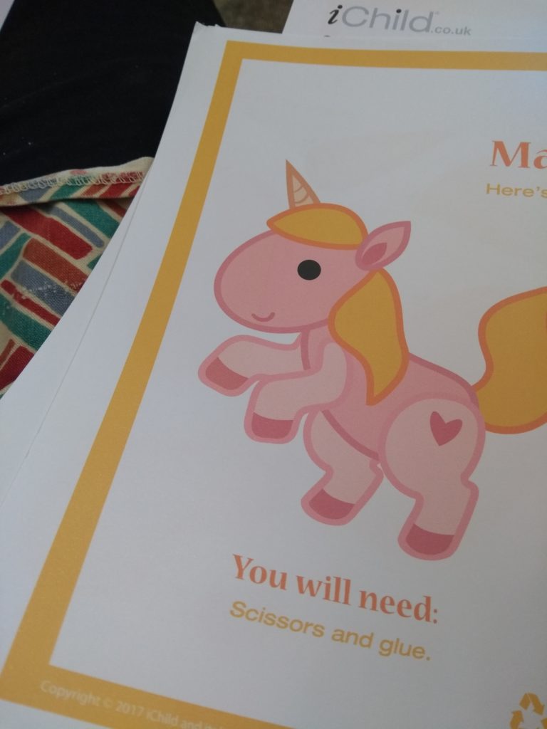 Unicorn activity for the school summer break